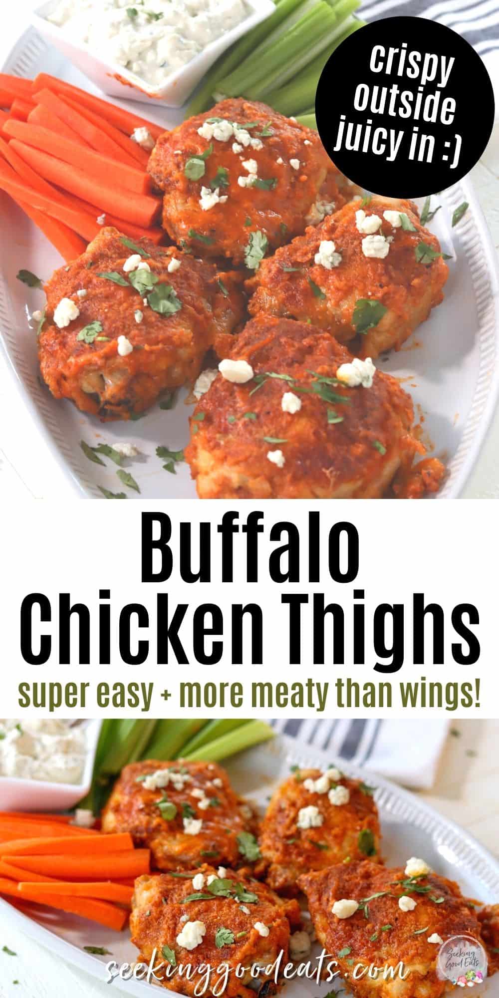 Buffalo Chicken Thighs (Baked) - Seeking Good Eats