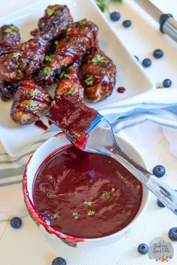 Tangy & Sweet Fresh Blueberry BBQ Sauce Recipe | Seeking Good Eats