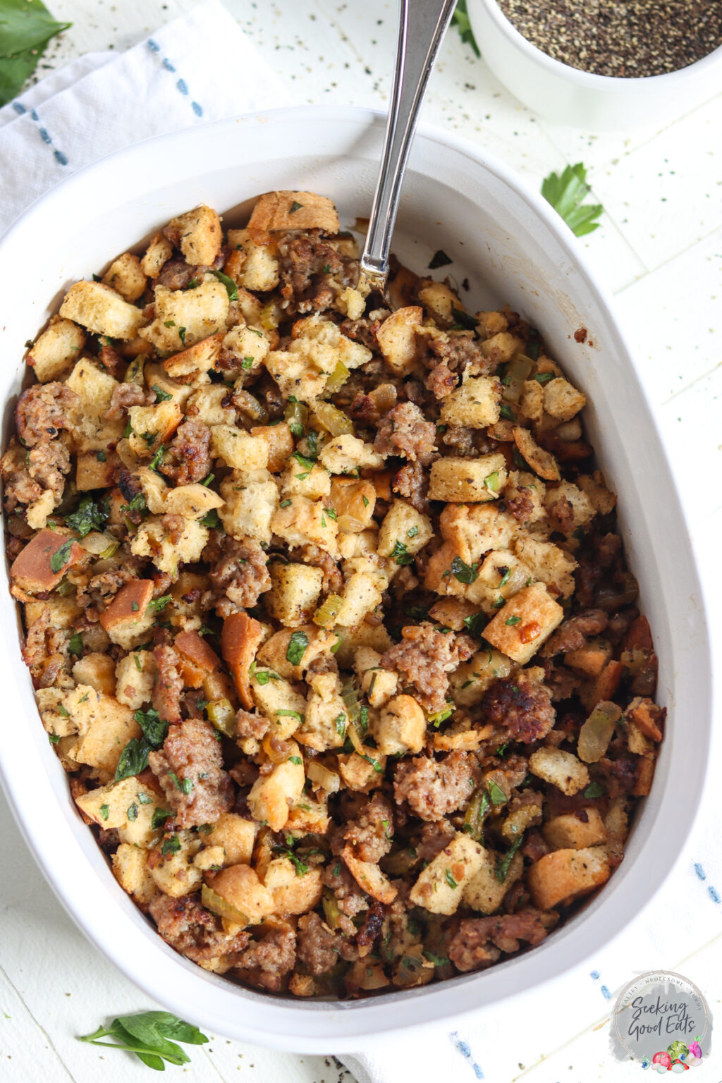 Easy Low Carb Keto Stuffing Recipe (with video) | Seeking Good Eats