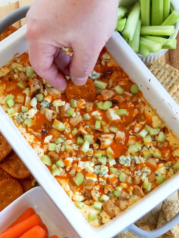 Buffalo Chicken Wing Dip Recipe - The BEST! | Seeking Good Eats