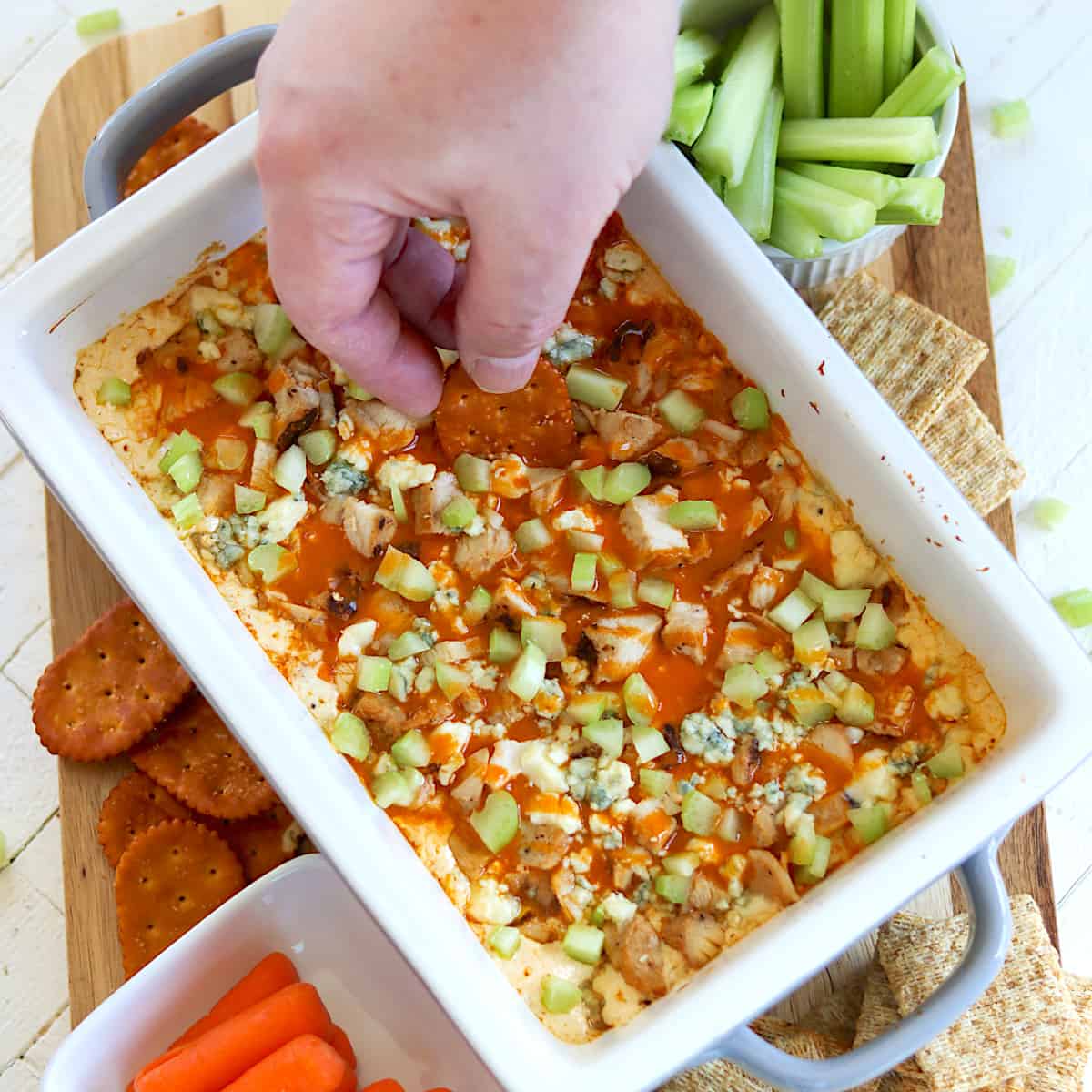 Buffalo Chicken Wing Dip Recipe - The BEST! | Seeking Good Eats