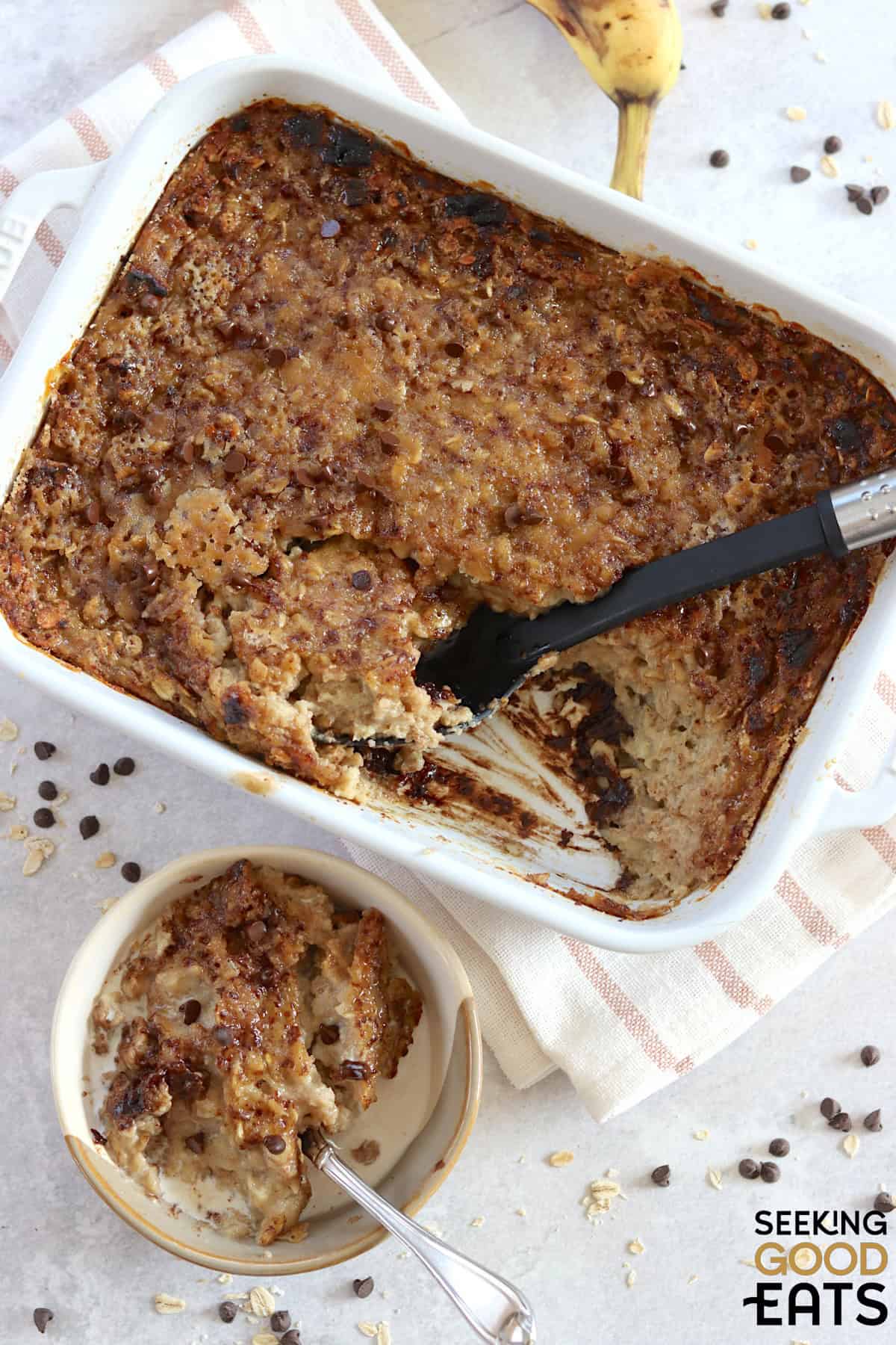 Chocolate Chip Banana Baked Oatmeal | Seeking Good Eats